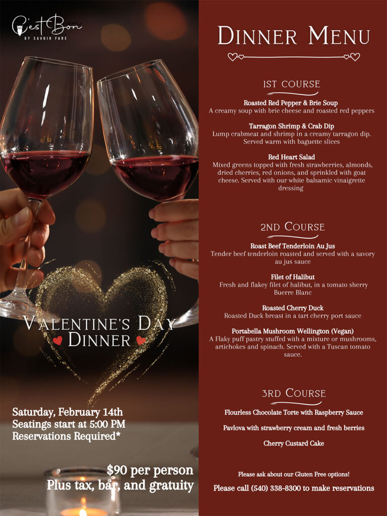 Valentine’s Day Dinner – Feb 14, 2026 | Savoir Fare Limited